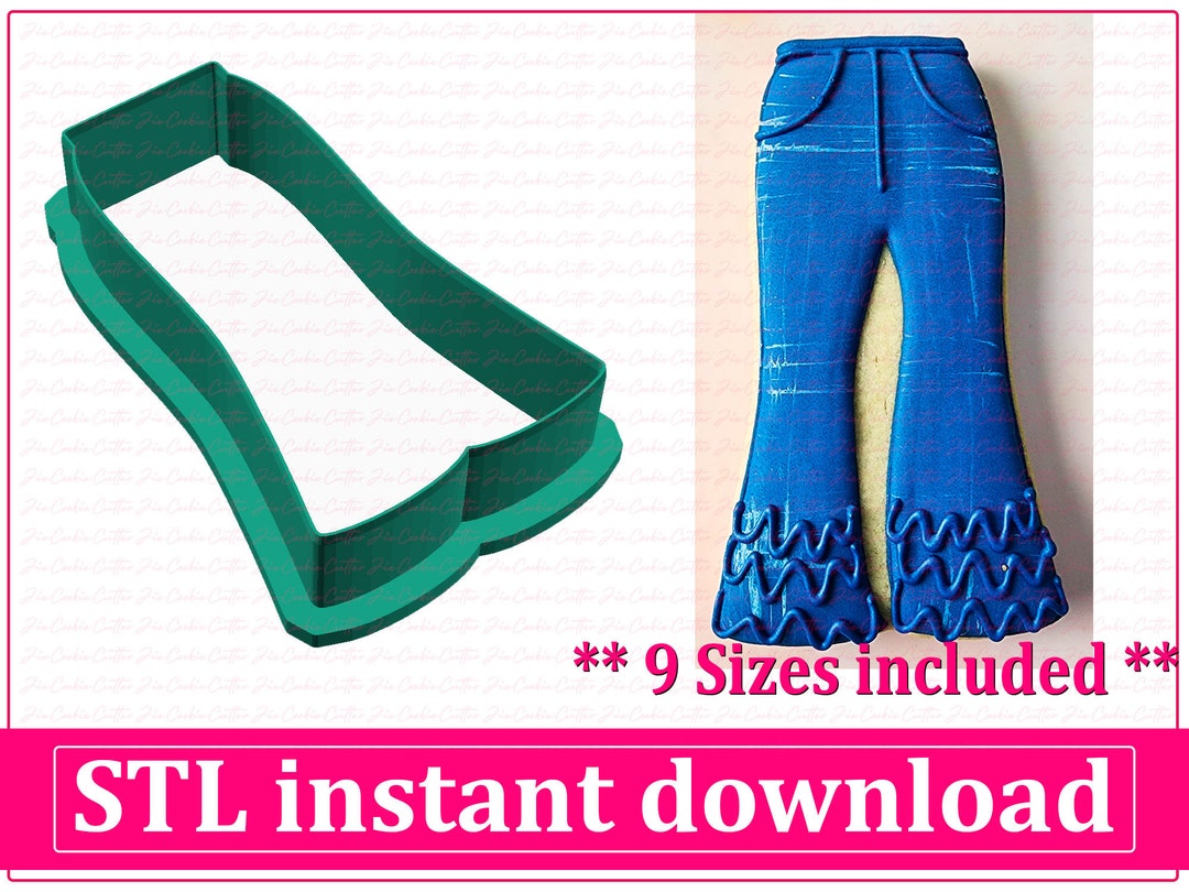 Vintage Denim Pants Cookie Cutter STL File Instant Download, STL Cookie ...