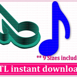Musical Notes Cookie Cutter STL File Instant Download, STL Cookie ...