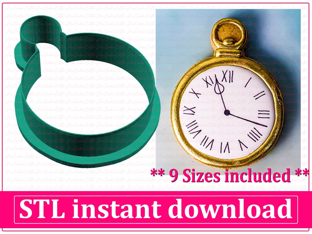 Pocket Watch Cookie Cutter STL File Instant Download, STL Cookie Cutter ...
