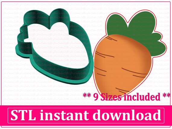 Fat Carrot Cookie Cutter STL File Instant Download STL Cookie | Etsy