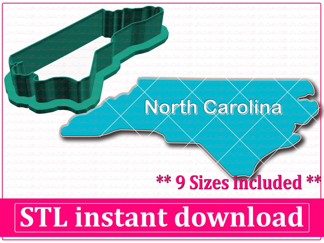North Carolina Map Cookie Cutter STL File Instant Download, STL Cookie ...