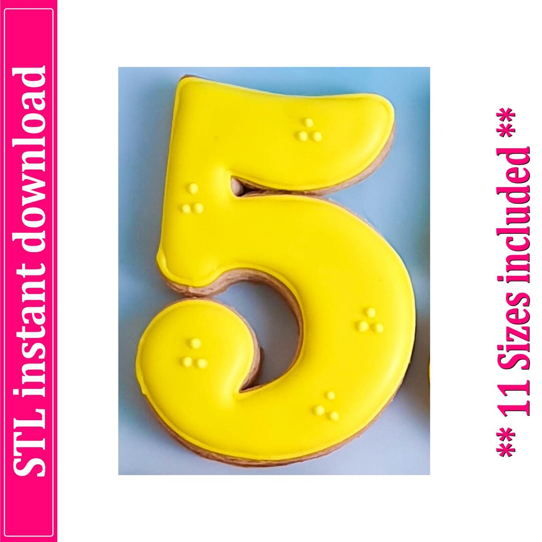 Number Five Cookie Cutter STL File, 11 Sizes (digital Download) - Etsy