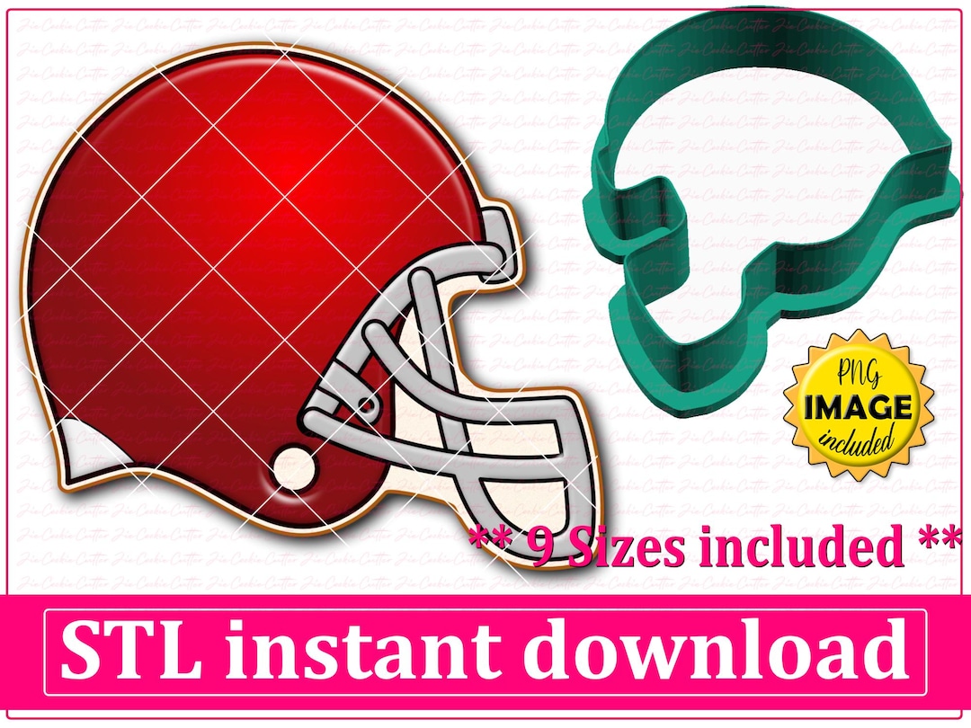 American Football Helmet Cookie Cutter STL File Instant Download, STL ...