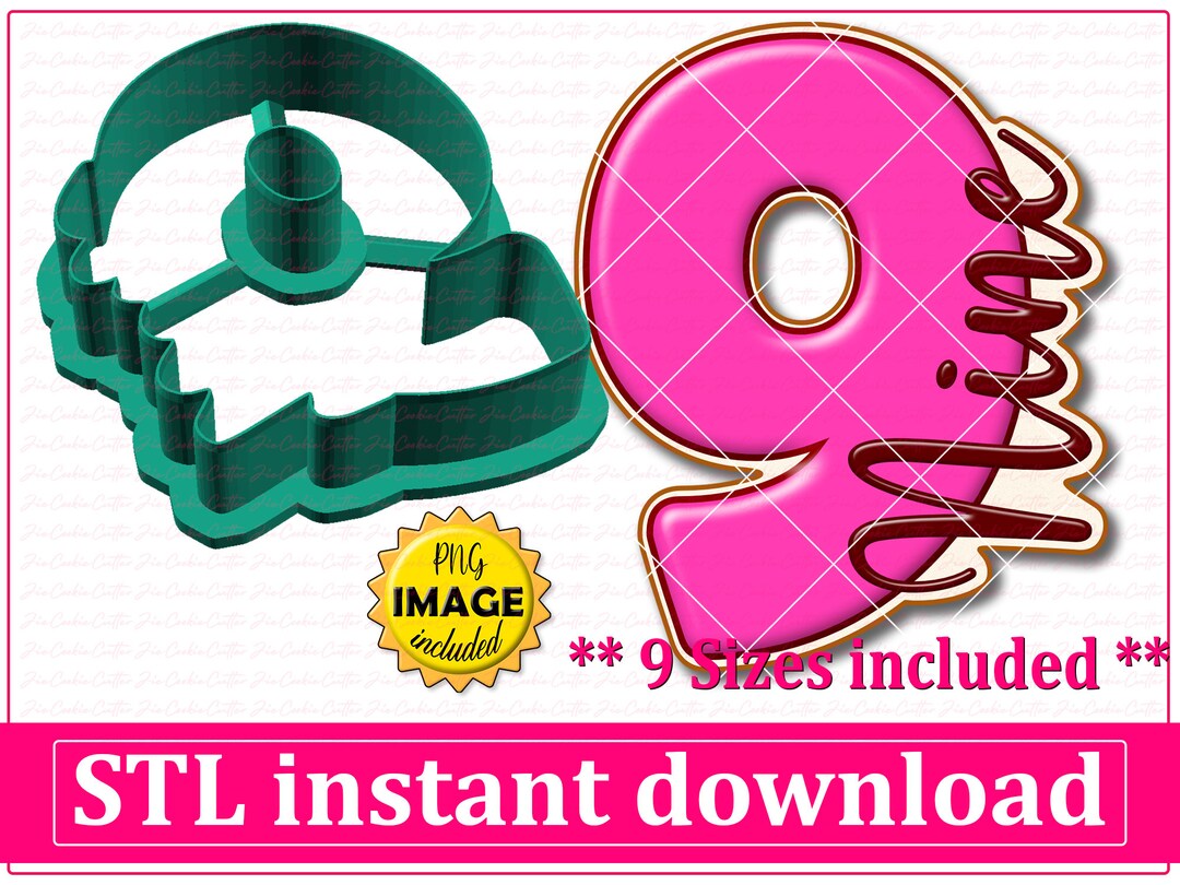 Number Nine Cookie Cutter STL File Instant Download, STL Cookie Cutter ...