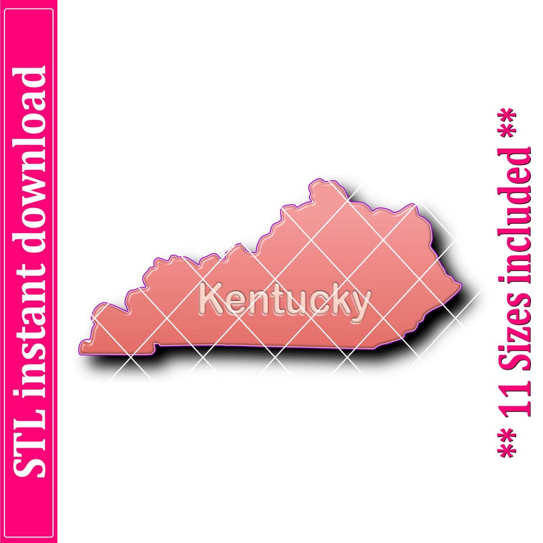 State of Kentucky Cookie Cutter STL File, 11 Sizes (digital Download ...