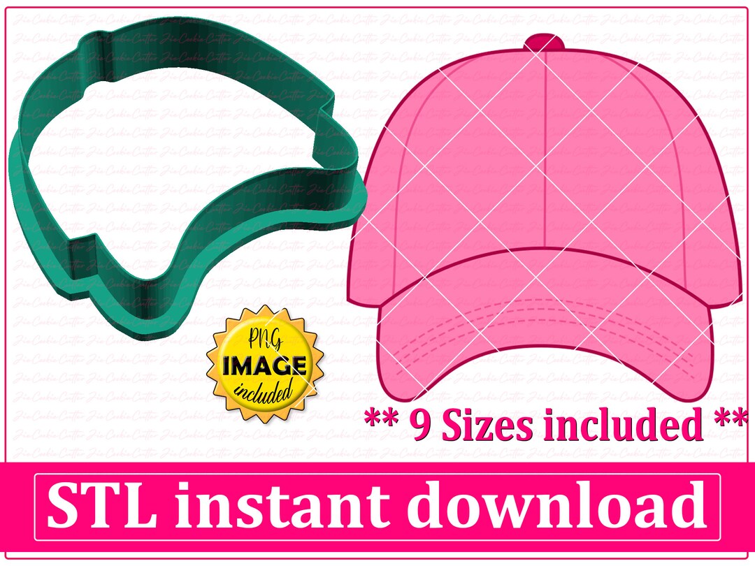 Baseball Cap Cookie Cutter STL File Instant Download, STL Cookie Cutter ...