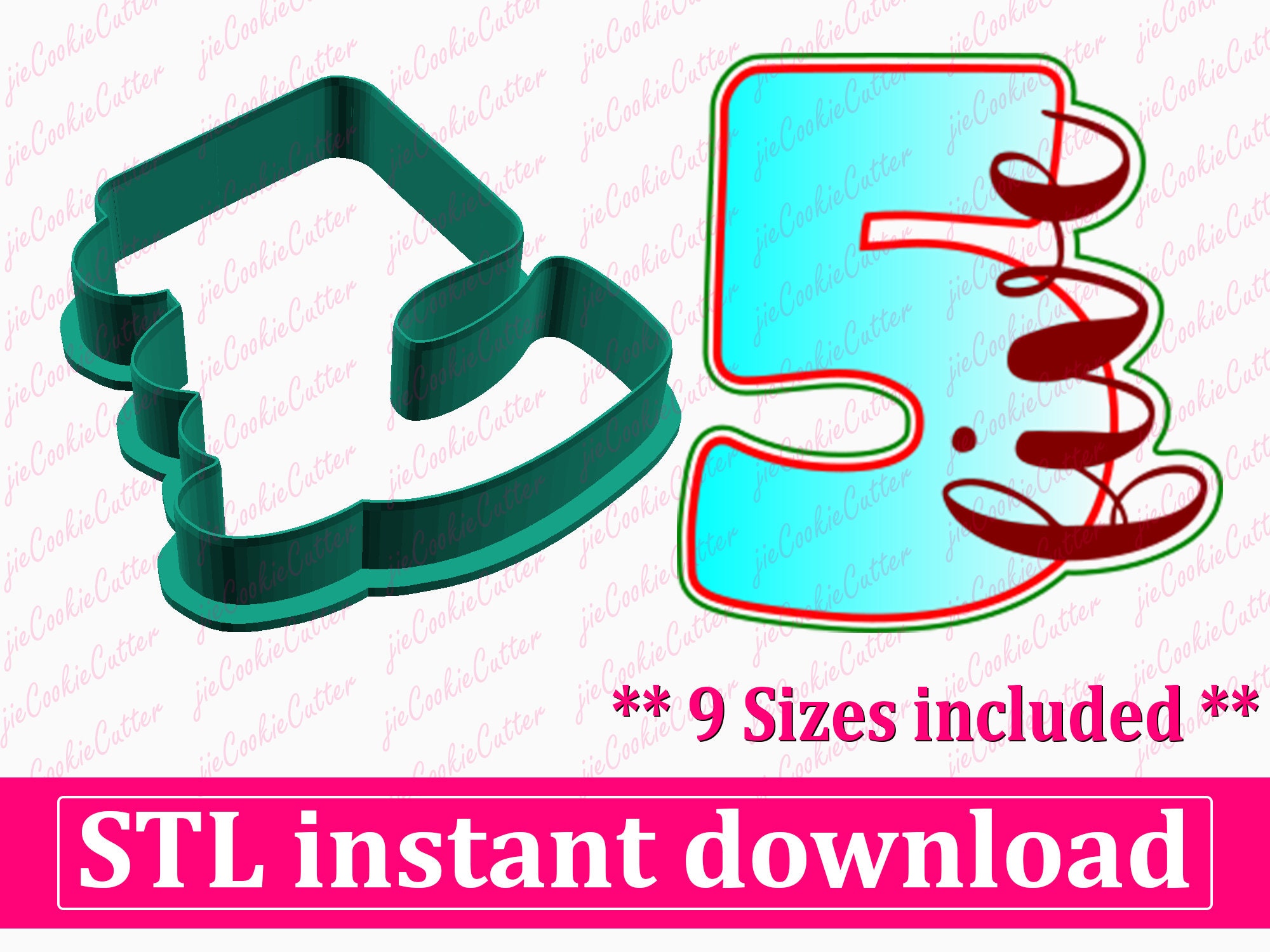 Number Five Cookie Cutter STL File Instant Download STL | Etsy