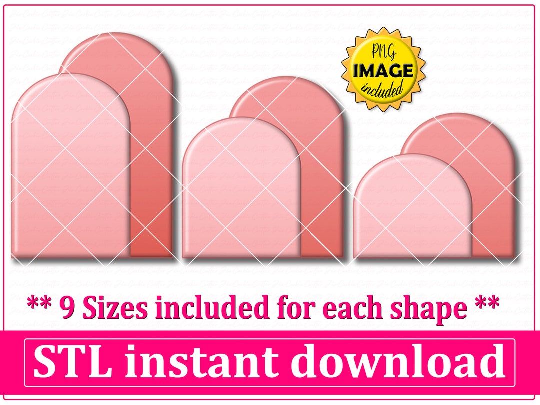 Double Arch Shape Cookie Cutter STL File, 9 Sizes (digital Download) - Etsy