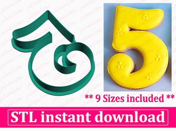 Number Five Cookie Cutter STL File Instant Download STL | Etsy