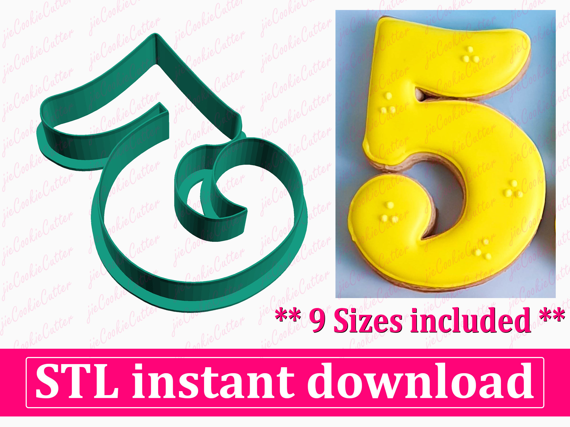 Number Five Cookie Cutter STL File Instant Download STL - Etsy