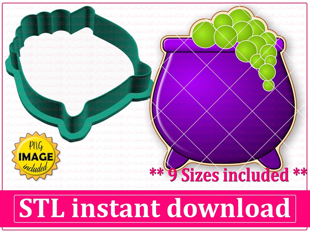 Halloween Cauldron Cookie Cutter STL File Instant Download, STL Cookie ...