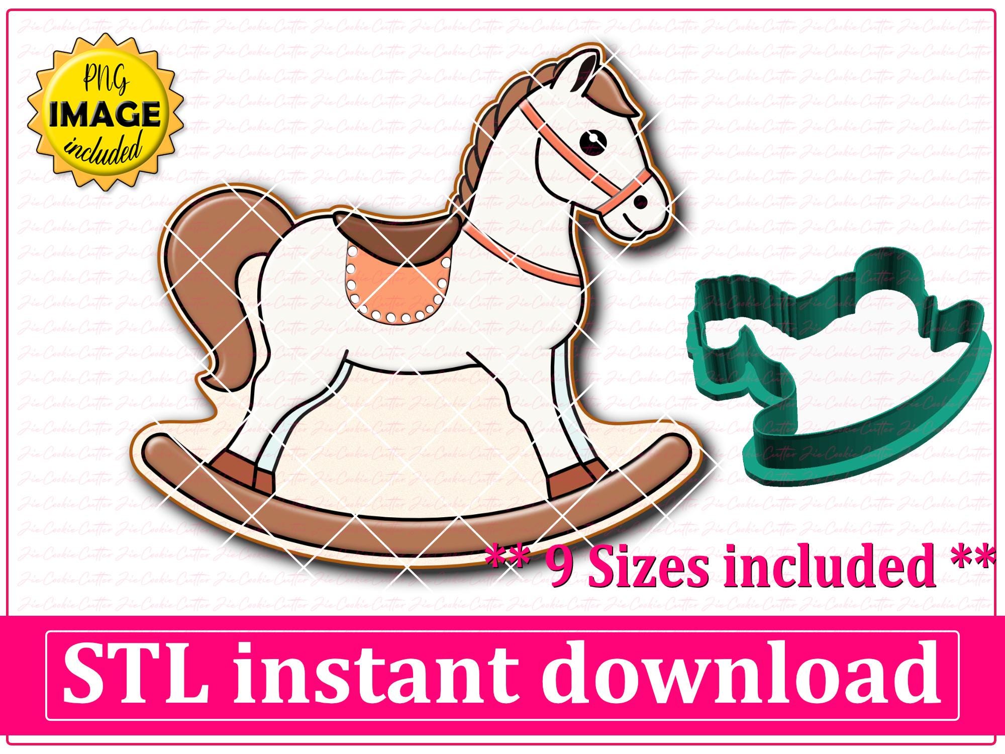 Rocking Horse Cookie Cutter STL File Instant Download, STL Cookie ...