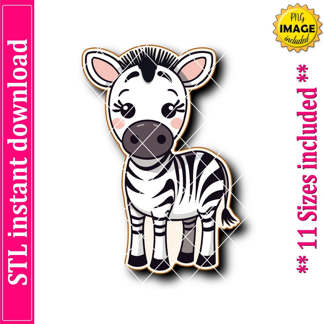 Zebra Cookie Cutter STL File Instant Download, STL Cookie Cutter File ...
