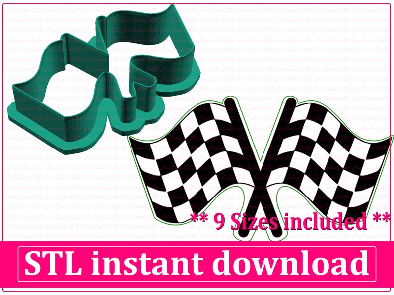 Racing Flag Cookie Cutter STL File Instant Download STL - Etsy