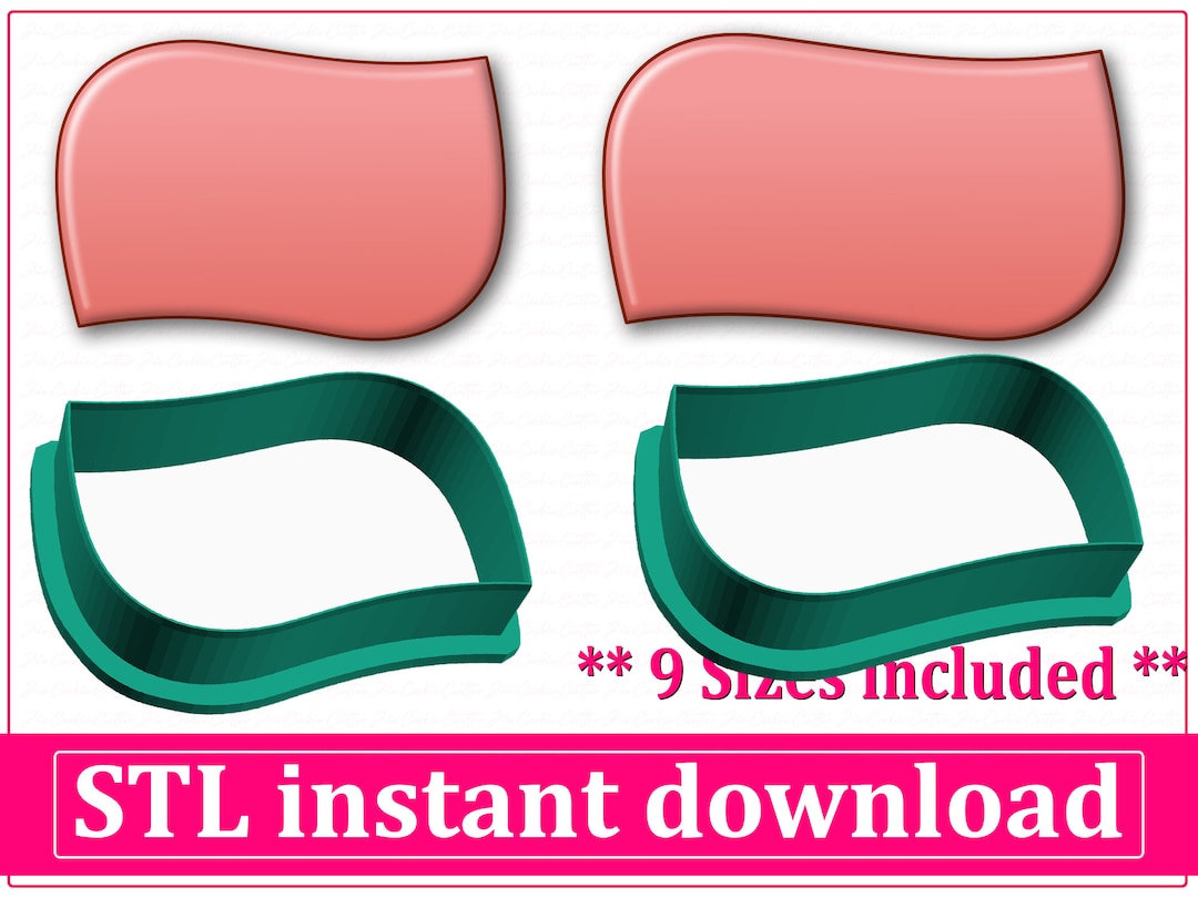 Plaque Cookie Cutter STL File Instant Download, Square STL Cookie ...