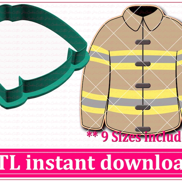 Firefighter Jacket Cookie Cutter - Etsy