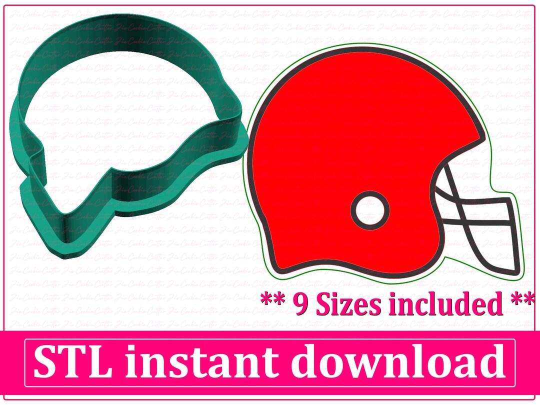 American Football Helmet Cookie Cutter STL File Instant Download, STL ...