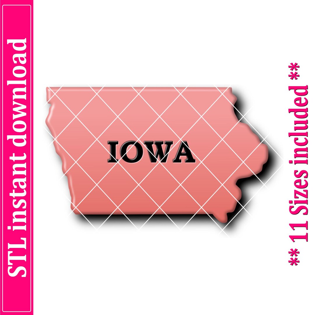 Iowa Map Cookie Cutter STL File Instant Download, STL Cookie Cutter ...