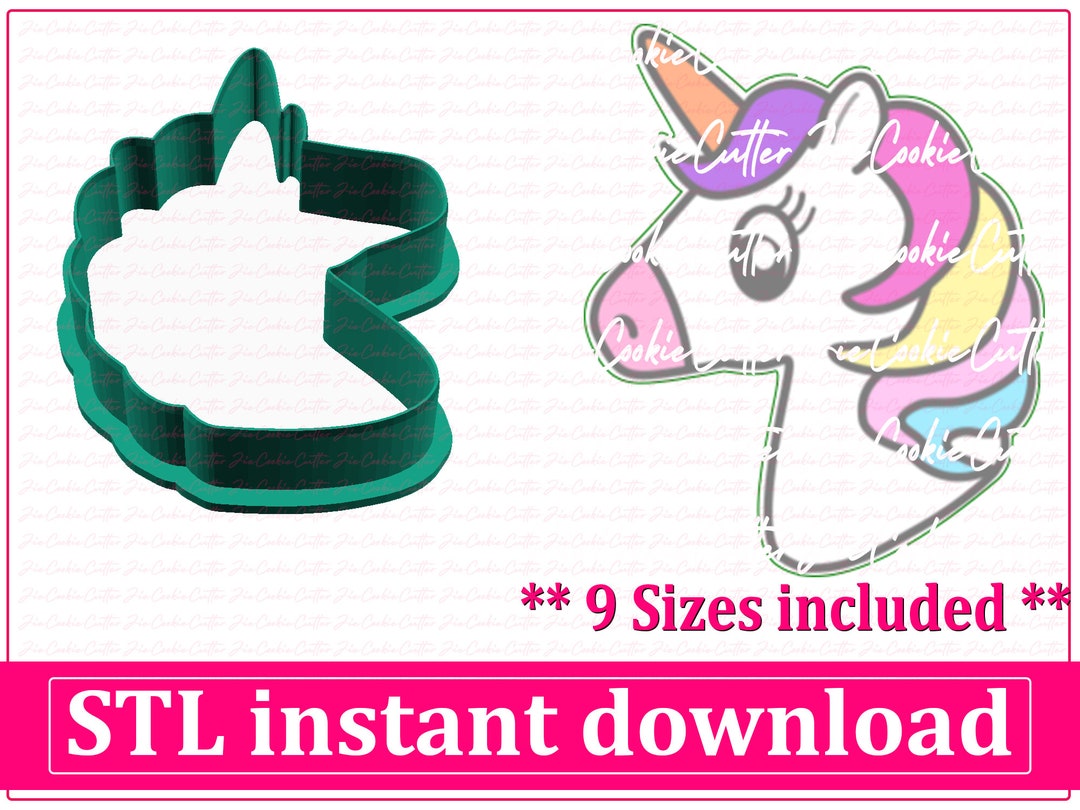Unicorn Cookie Cutter STL File Instant Download, STL Cookie Cutter File ...