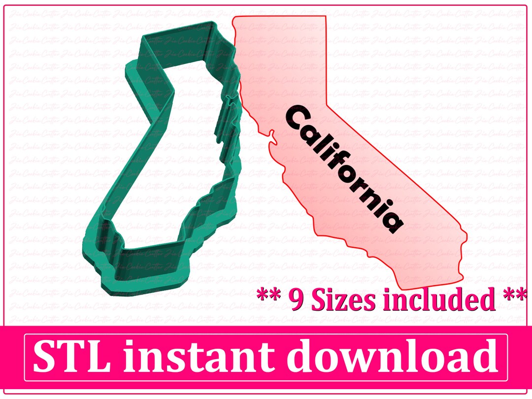 California Map Cookie Cutter STL File Instant Download, STL Cookie ...