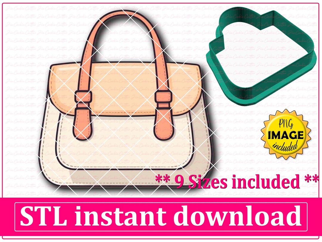 Handbag Cookie Cutter STL File Instant Download, STL Cookie Cutter File ...