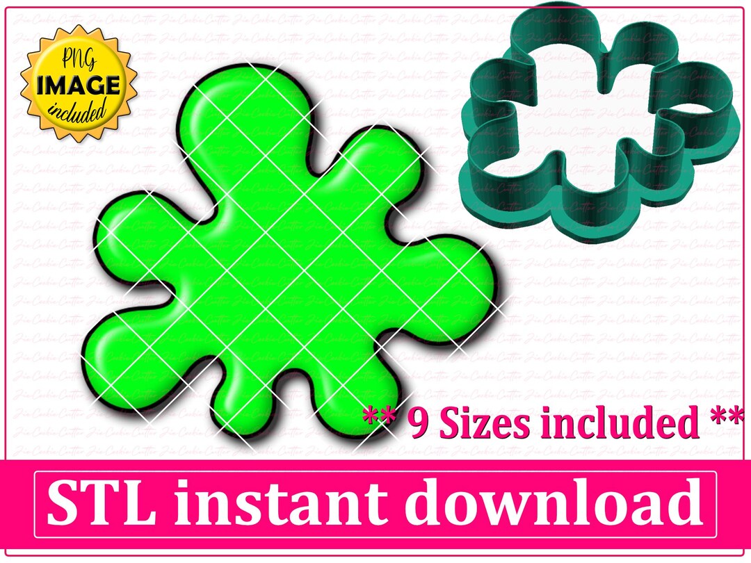 Paint Splat Cookie Cutter STL Instant Download, STL Cookie Cutter File ...