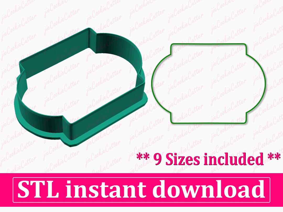 Plaque Cookie Cutter STL File Instant Download, STL Cookie Cutter File ...