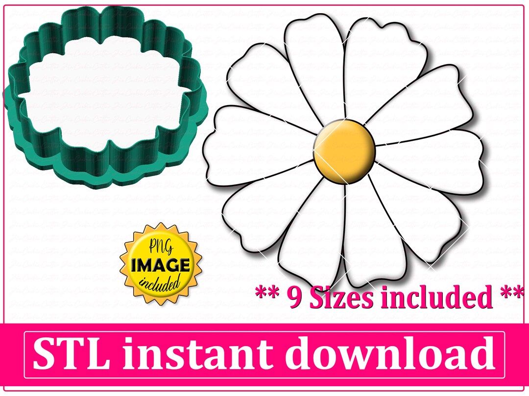Daisy Cookie Cutter STL File Instant Download, STL Cookie Cutter File ...