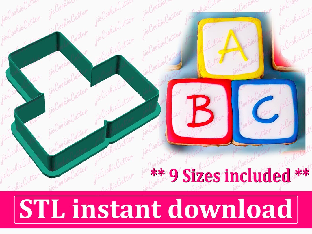 ABC Box Cookie Cutter STL File Instant Download, STL Cookie Cutter File ...