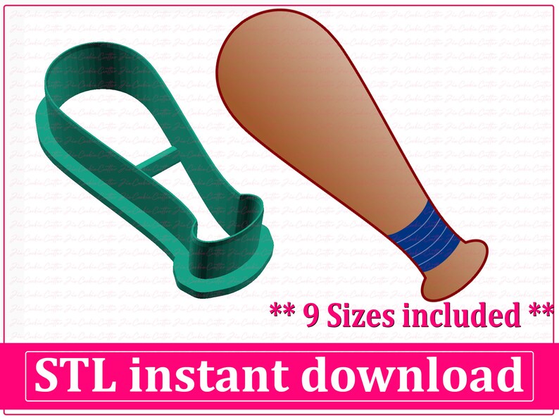 Baseball Bat Cookie Cutter STL File Instant Download STL - Etsy