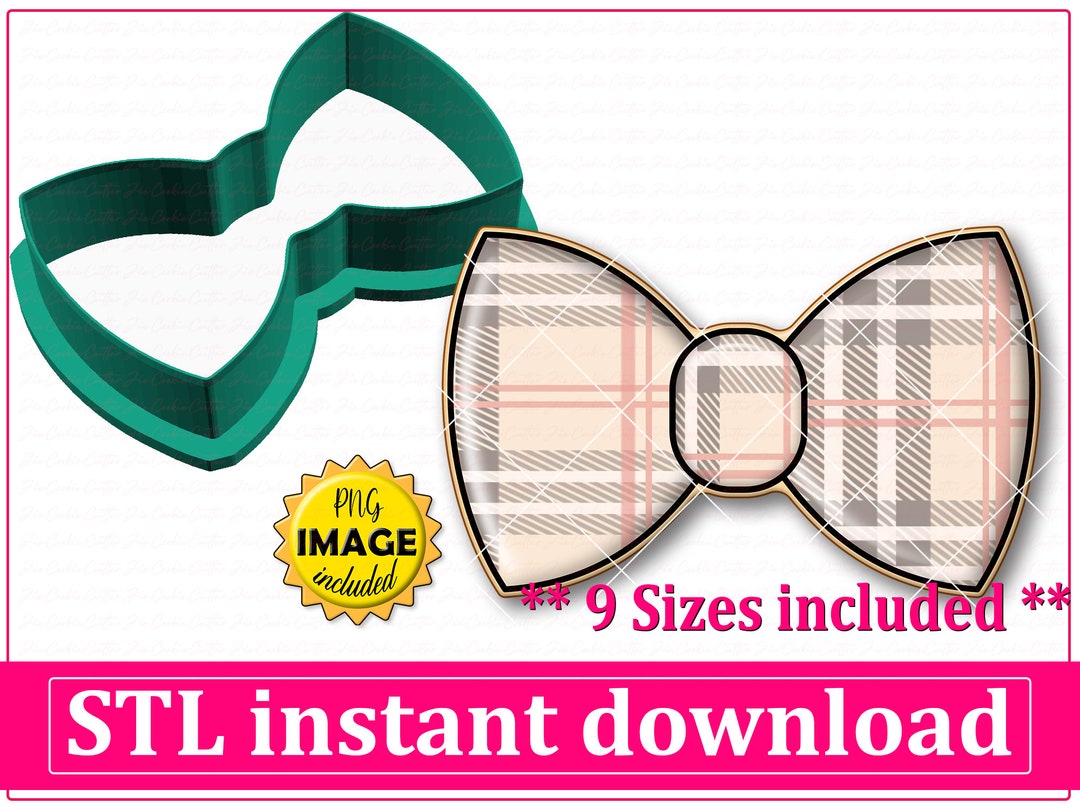 Bow Tie Cookie Cutter STL File Instant Download, STL Cookie Cutter File ...