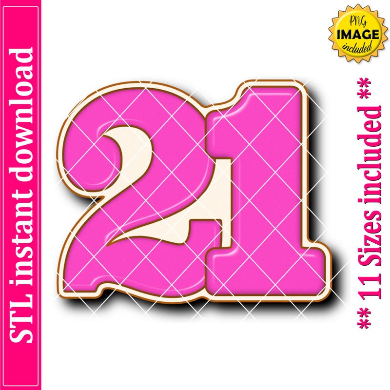 The Number Twenty One - Etsy