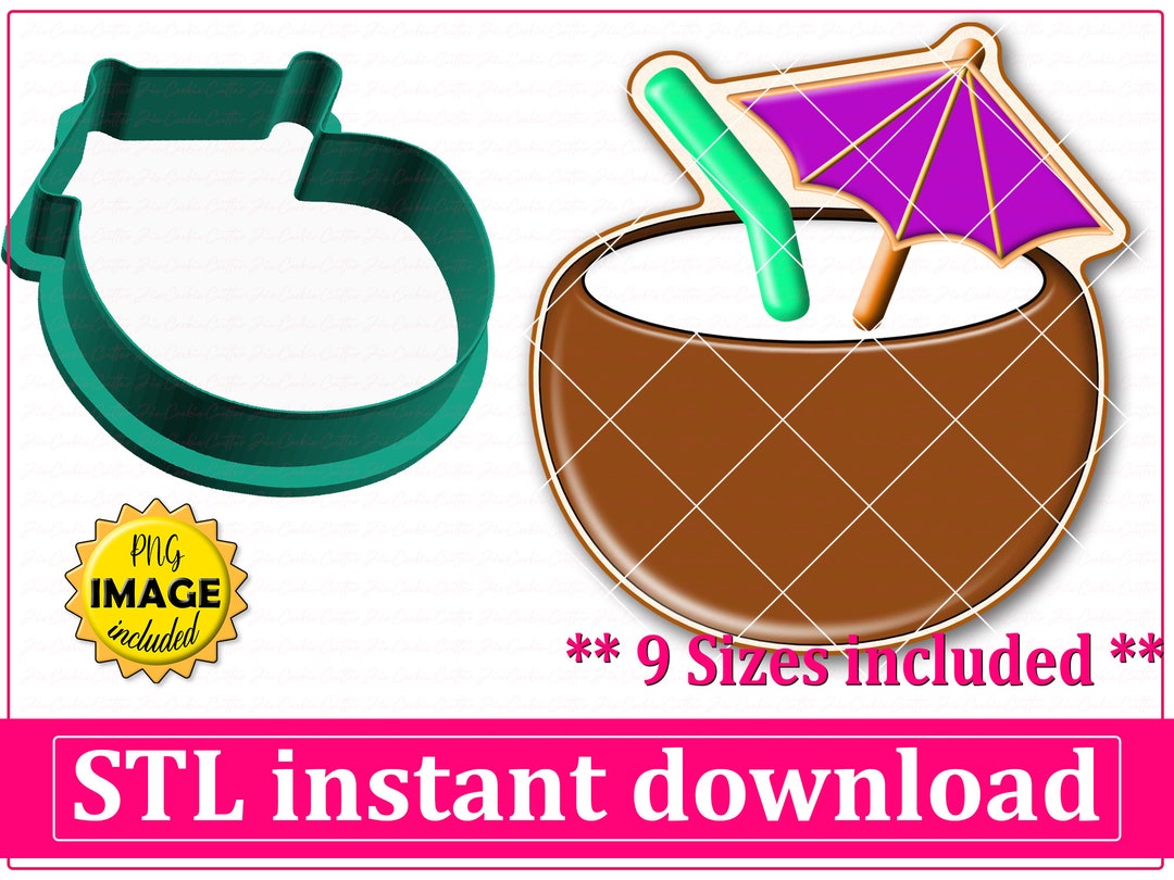 Coconut Drink Cookie Cutter STL File Instant Download, STL Cookie ...