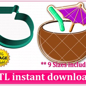 Coconut Drink Cookie Cutter STL File Instant Download, STL Cookie ...