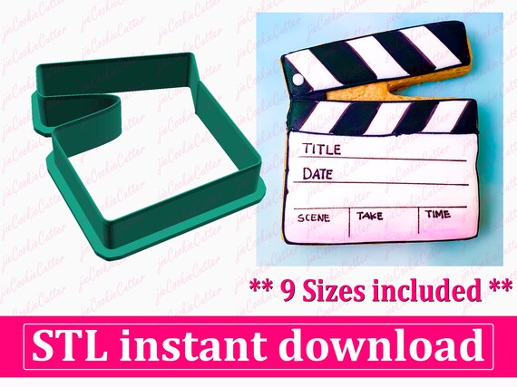 Film Movie Clapperboard Cookie Cutter STL Instant Download | Etsy
