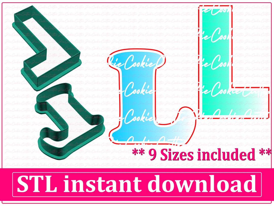 Uppercase Letter L Cookie Cutter STL File Instant Download, A to Z STL ...