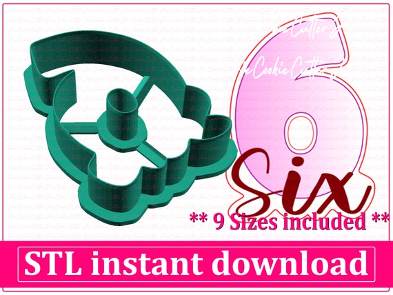 Number Six Cookie Cutter STL File Instant Download STL Cookie | Etsy