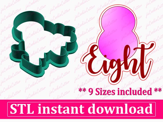 Number Eight Cookie Cutter STL File Instant Download STL - Etsy