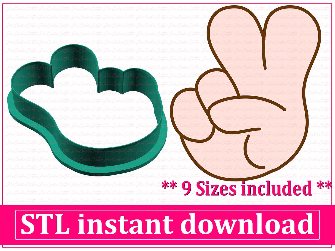 Peace Hand Sign Cookie Cutter STL File Instant Download STL - Etsy