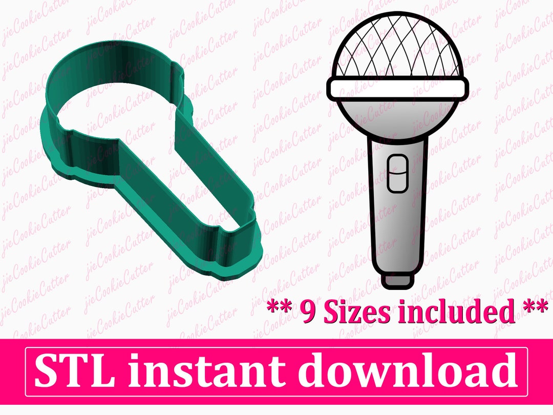 Microphone Cookie Cutter STL File Instant Download, STL Cookie Cutter ...