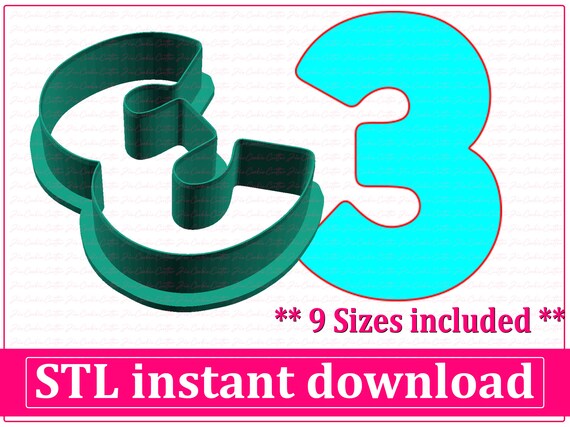 Number Three Cookie Cutter STL File Instant Download STL - Etsy