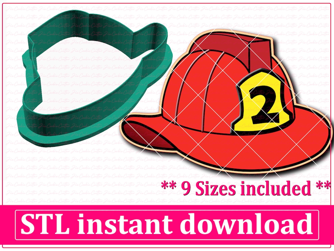Firefighter Helmet Cookie Cutter STL File Instant Download, STL Cookie ...