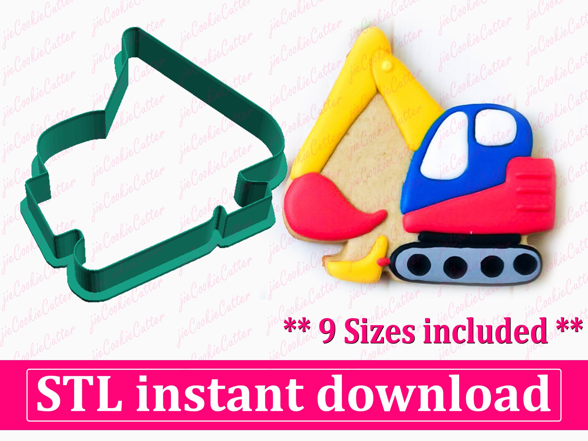 Excavator Cookie Cutter STL File Instant Download STL Cookie | Etsy