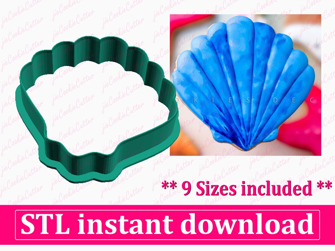 Sea Shell Cookie Cutter STL File Instant Download, STL Cookie Cutter ...