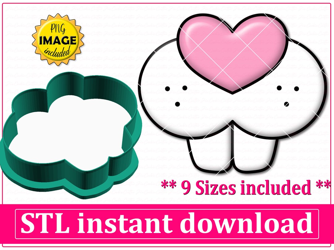 Easter Bunny Nose Cookie Cutter STL File Instant Download, STL Cookie ...