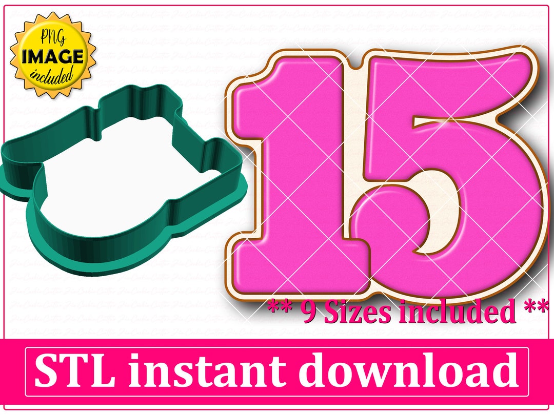 Number Fifteen Cookie Cutter STL File Instant Download, STL Cookie ...