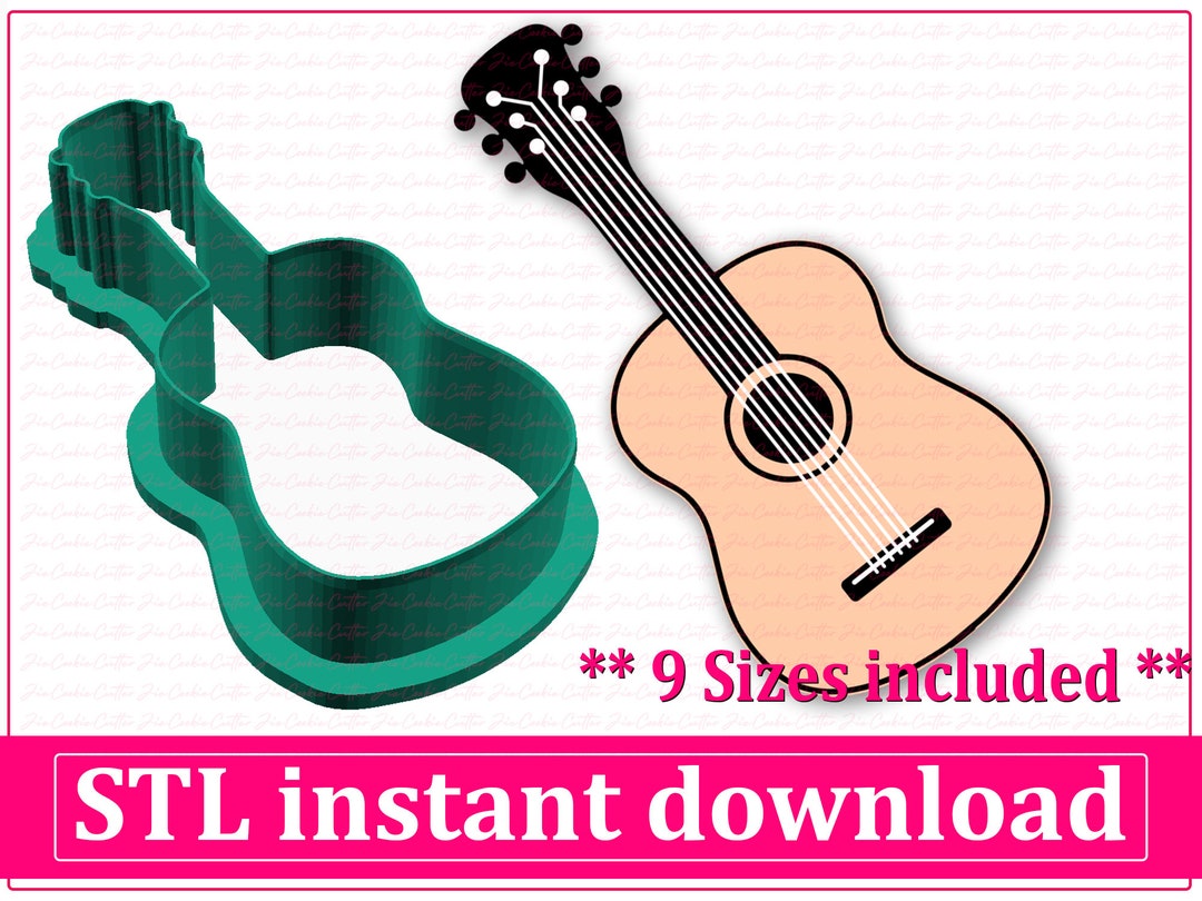 Guitar Cookie Cutter STL File Instant Download, STL Cookie Cutter File ...