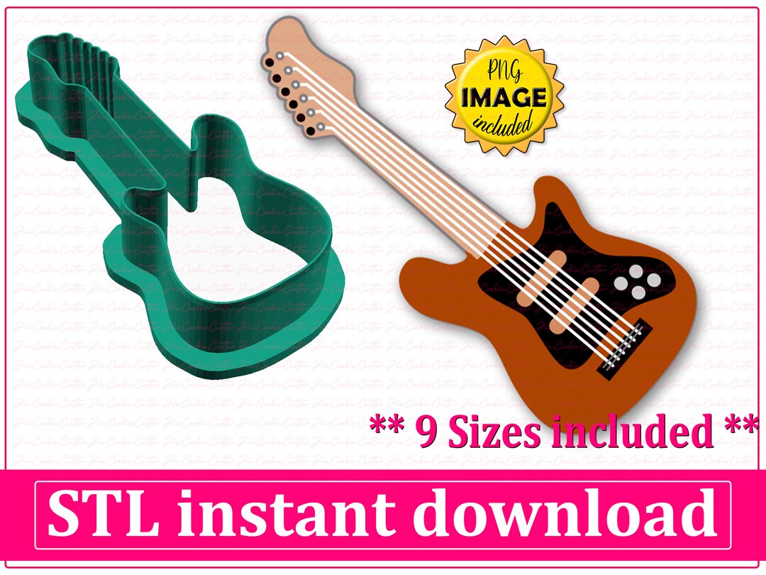 Electric Guitar Cookie Cutter STL File Instant Download, STL Cookie ...