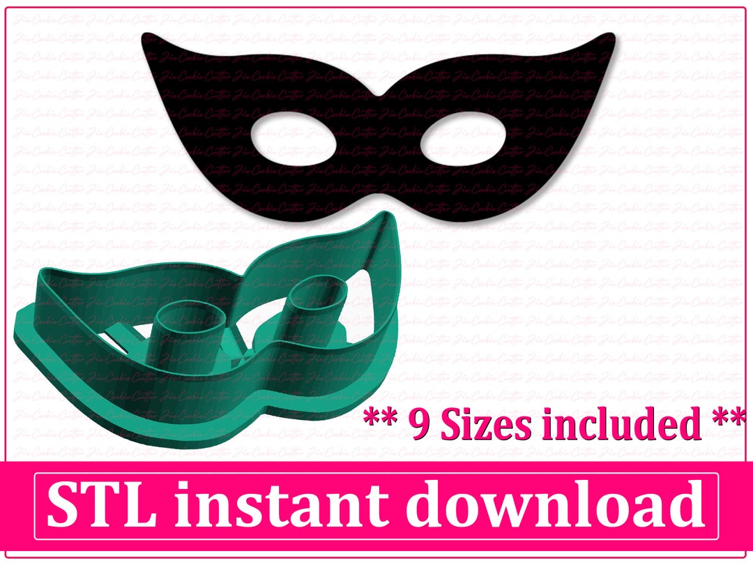 Superhero Mask Cookie Cutter STL File Instant Download, STL Cookie ...