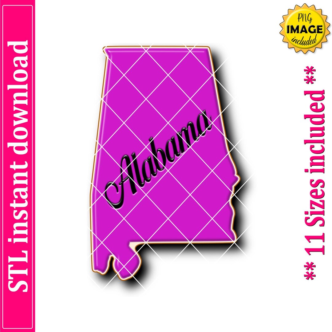 Alabama Map Cookie Cutter STL File, 11 Sizes (digital Download) - Etsy